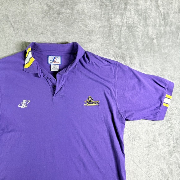 Logo Athletic | Shirts | Vtg Logo Athletic Purple Ecu Pirates Short ...